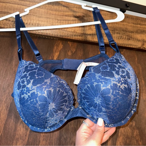 Victoria's Secret | Intimates & Sleepwear | Elegant Blue Lace Push Up ...